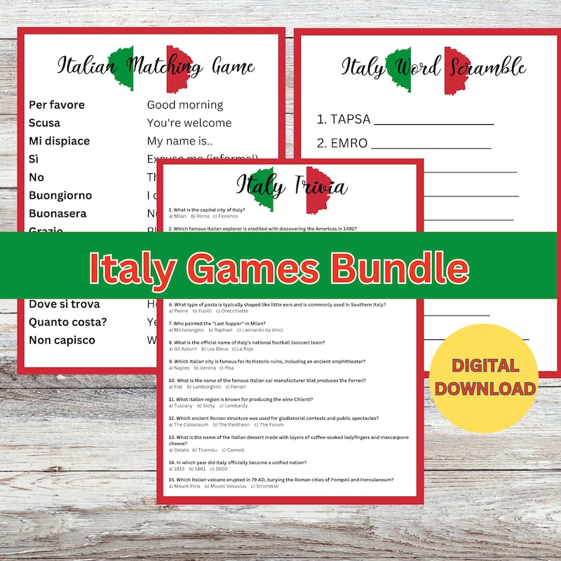 Italian Games Downloads - Etsy
