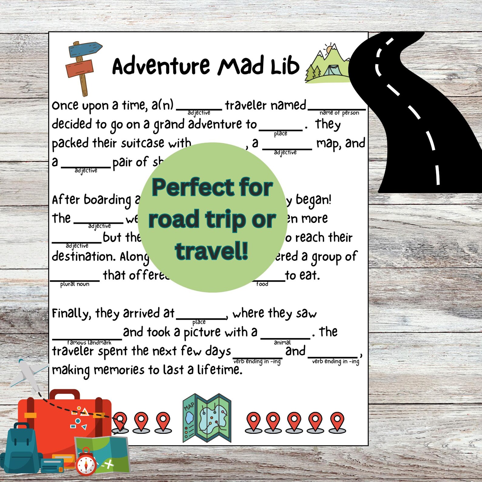Travel Mad Libs, Kids Word Game, Travel Games, Family Road Trip Game ...