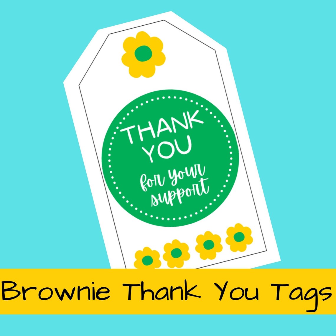 Brownie Girl Scouts Thank You Tags Printable Cookie Sales, Fall Product ...