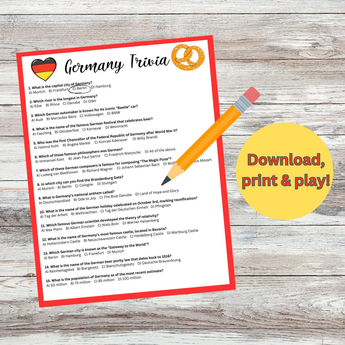 Germany Trivia Quiz: Travel, Culture & History Knowledge Game - PDF ...
