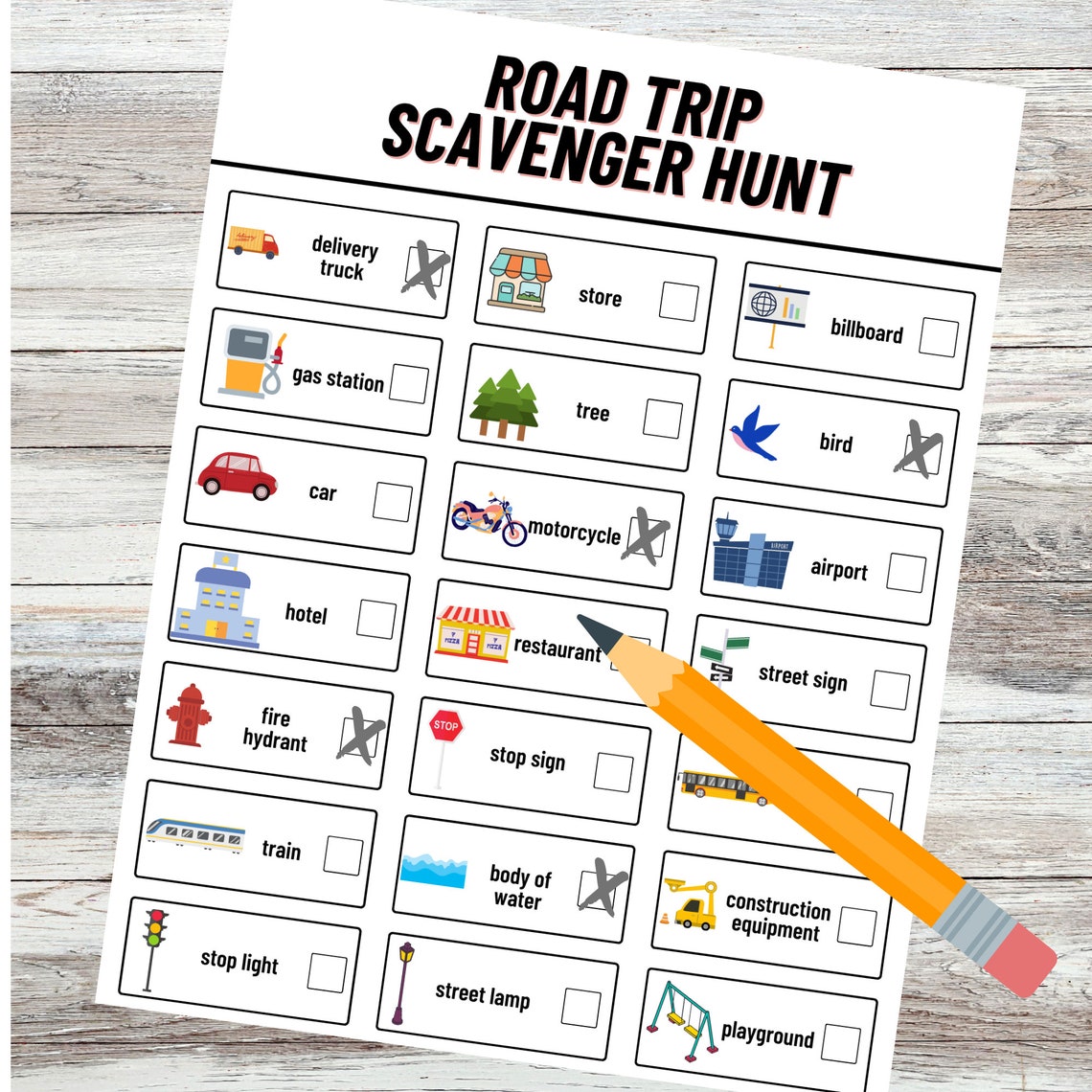 Road Trip Scavenger Hunt Printable Scavenger Hunt for Kids Travel Game ...