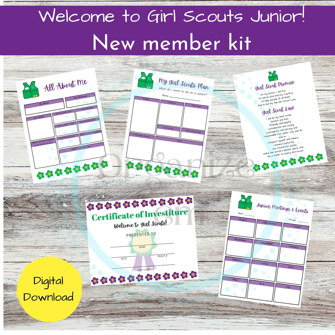 Printable Junior Girl Scout New Troop Member Kit, New Girl Handouts ...