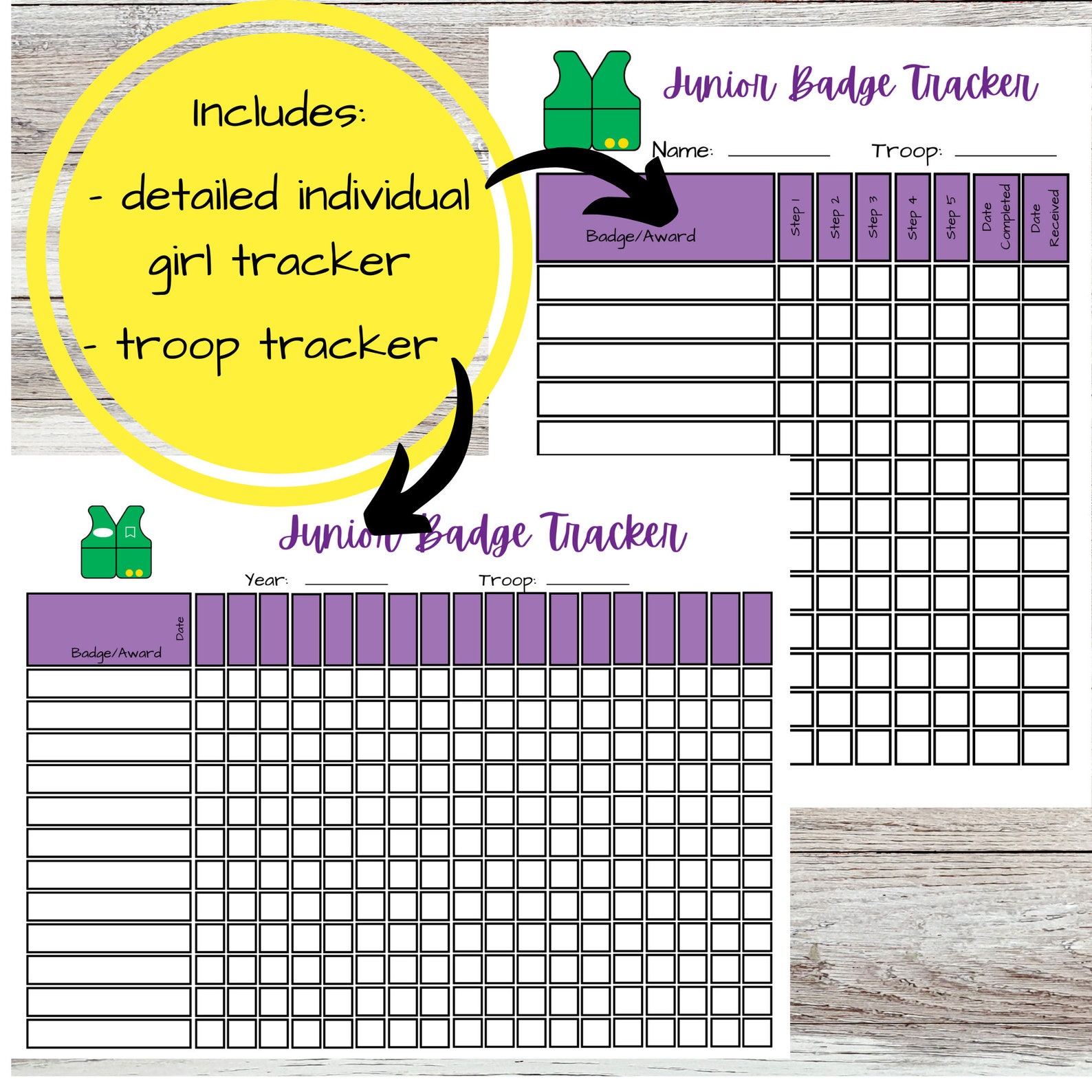 Junior Badge Tracker, Girl Scouts Badge Tracker, Award Tracker ...