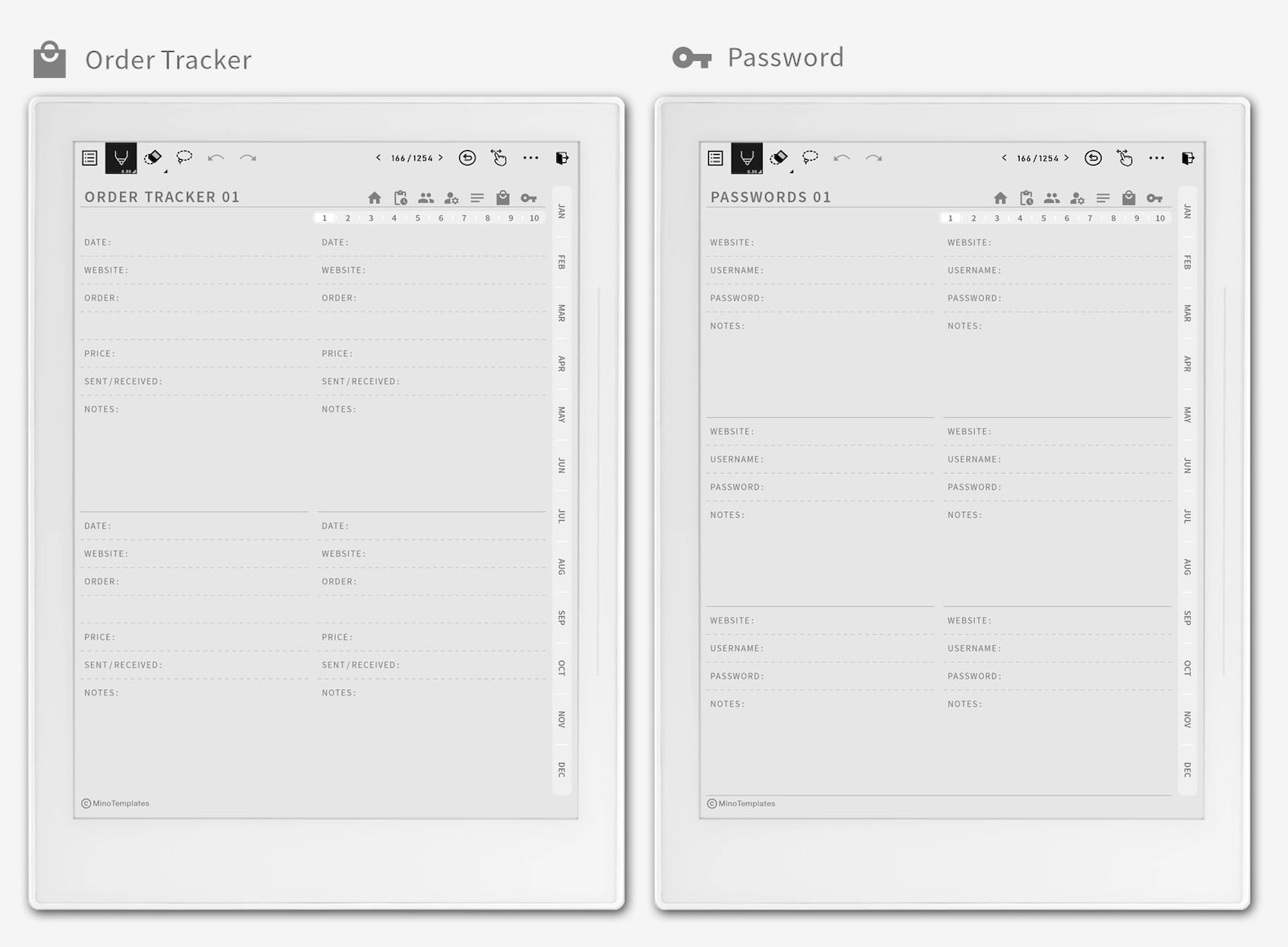 Supernote A6X Templates, 2024 Digital Planner, SN A6X Daily Templates ...