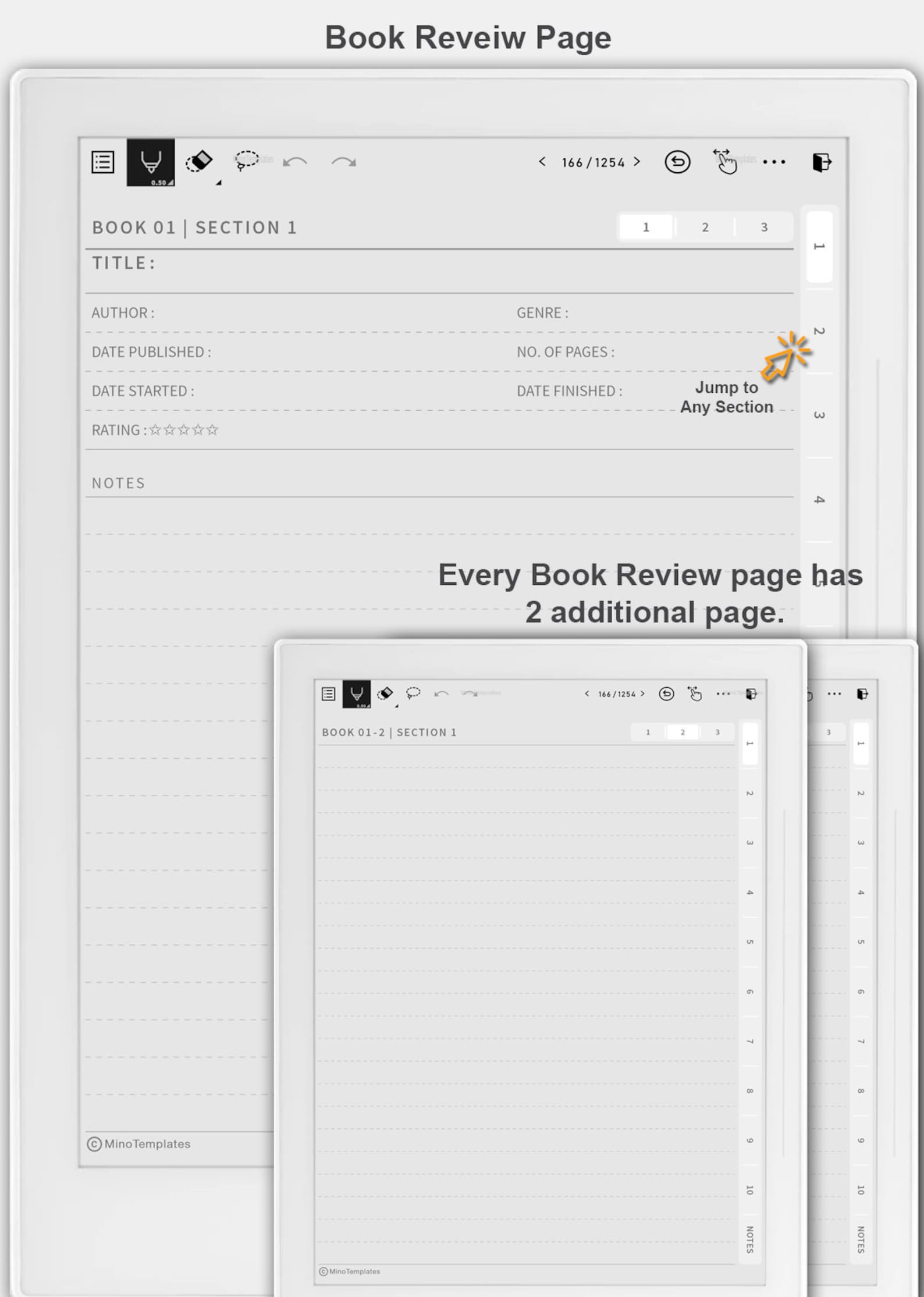 Supernote A6X, Digital Reading Journal Templates, Book Review, Instant ...