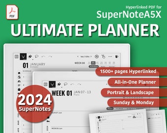 Boox Note Air Templates, 2024 Digital Planner, All-in-one Daily Planner ...
