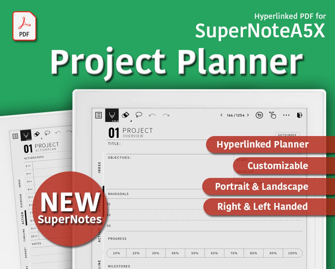 Supernote A5X Templates Digital Project Planner Instant - Etsy