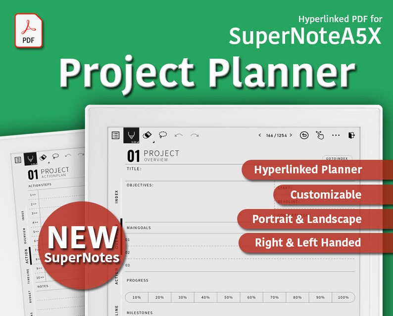 Supernote A5X Templates, Digital Project Planner, Instant Download S57 ...