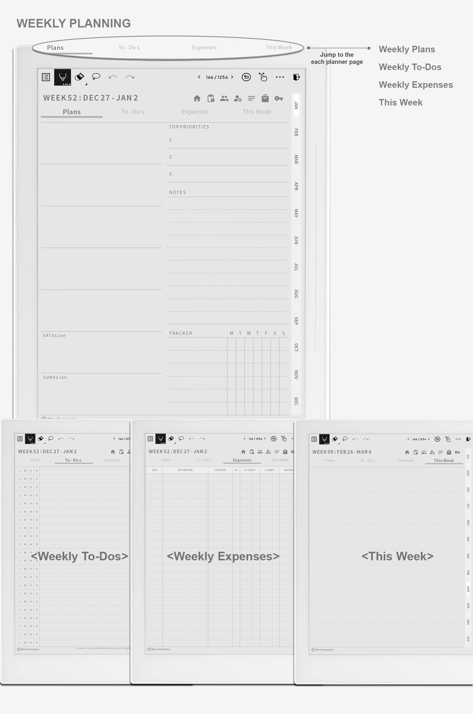 Supernote A6X Templates, 2024 Digital Planner, SN A6X Daily Templates ...
