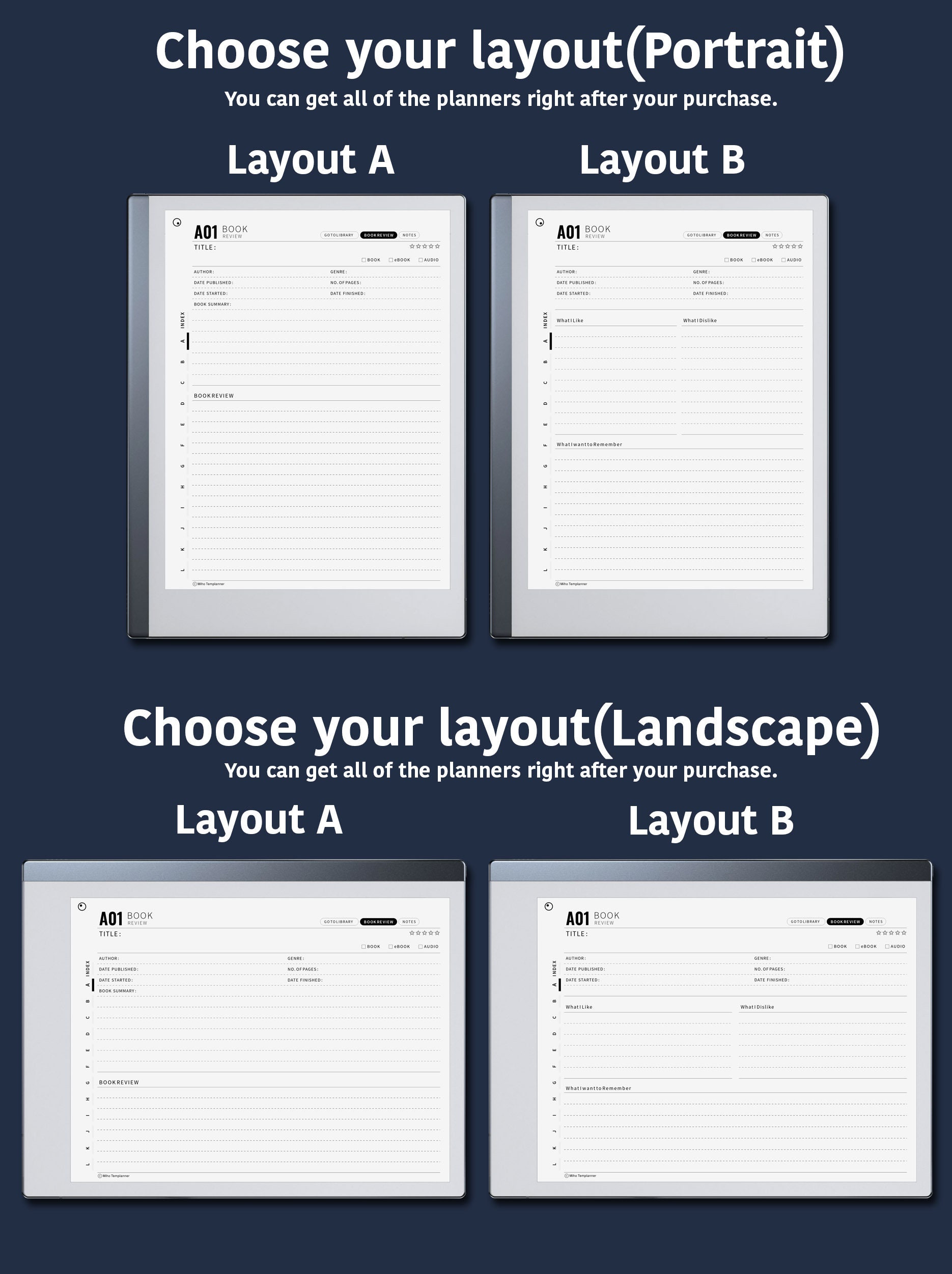 Reading Journal Remarkable Templates Instant Download PDF - Etsy