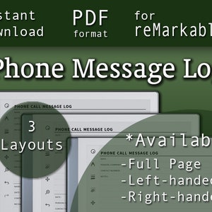 Phone Call Message Log Printable, Voicemail Tracker, Answering Machine ...