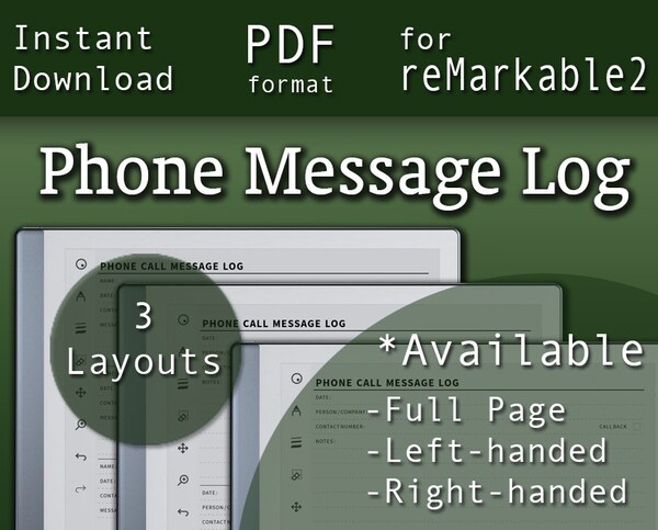 Phone Call Message Log Printable, Voicemail Tracker, Answering Machine Record, Message Planner ...