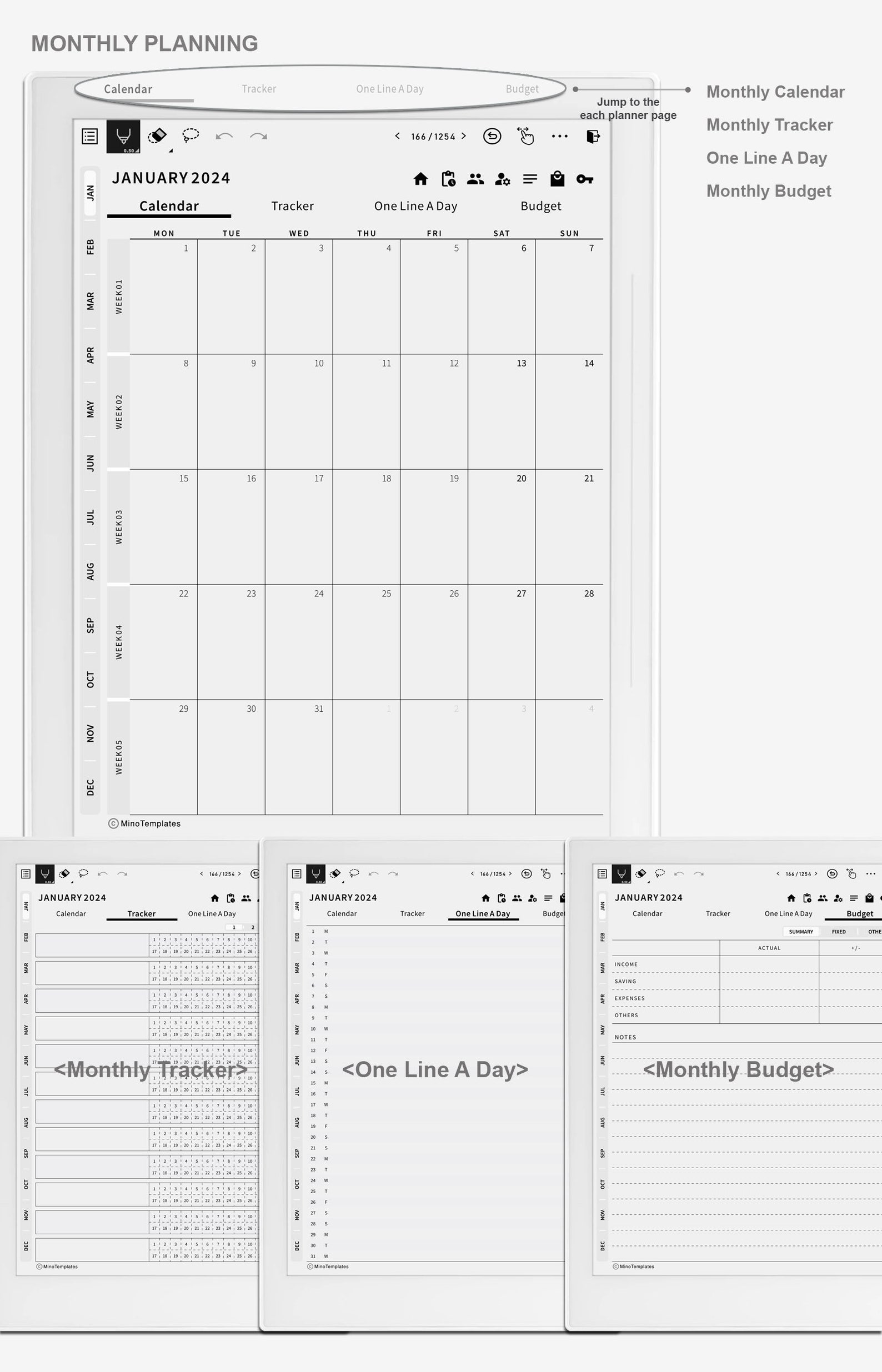 Supernote A6X Templates, 2024 Digital Planner, SN A6X Daily Templates ...