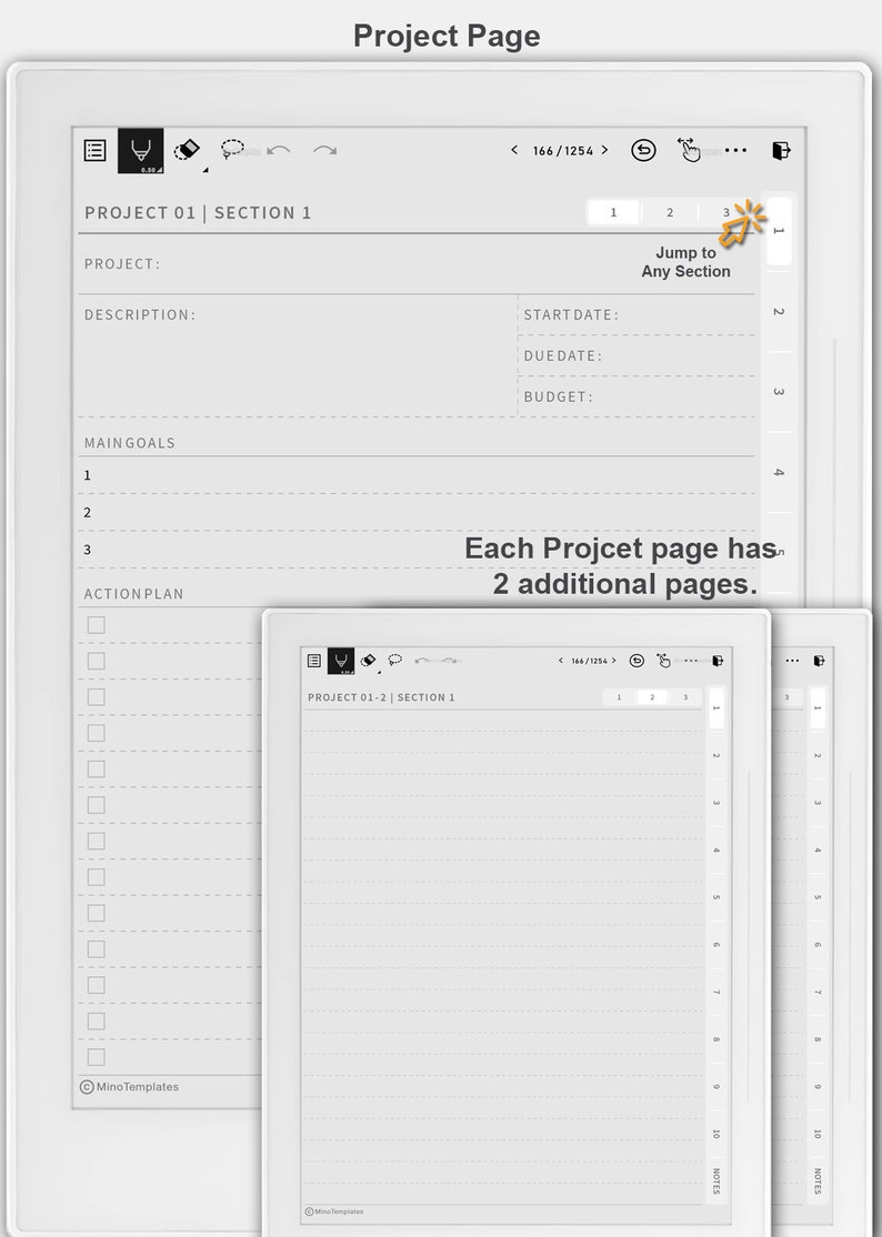 Supernote A6X Templates, Digital Project Planner, Instant Download PDF ...