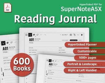 Supernote A6X Digital Reading Journal Templates Book Review - Etsy