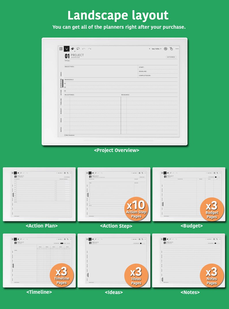 Supernote A5X Templates Digital Project Planner Instant - Etsy