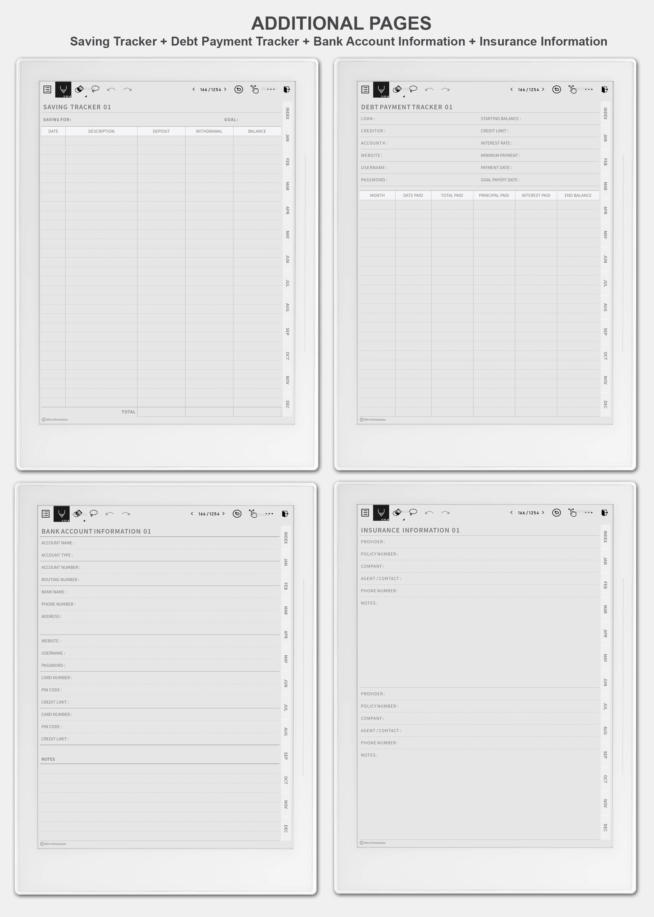 Supernote Templates Finance Digital Planner SN A5x Templates - Etsy