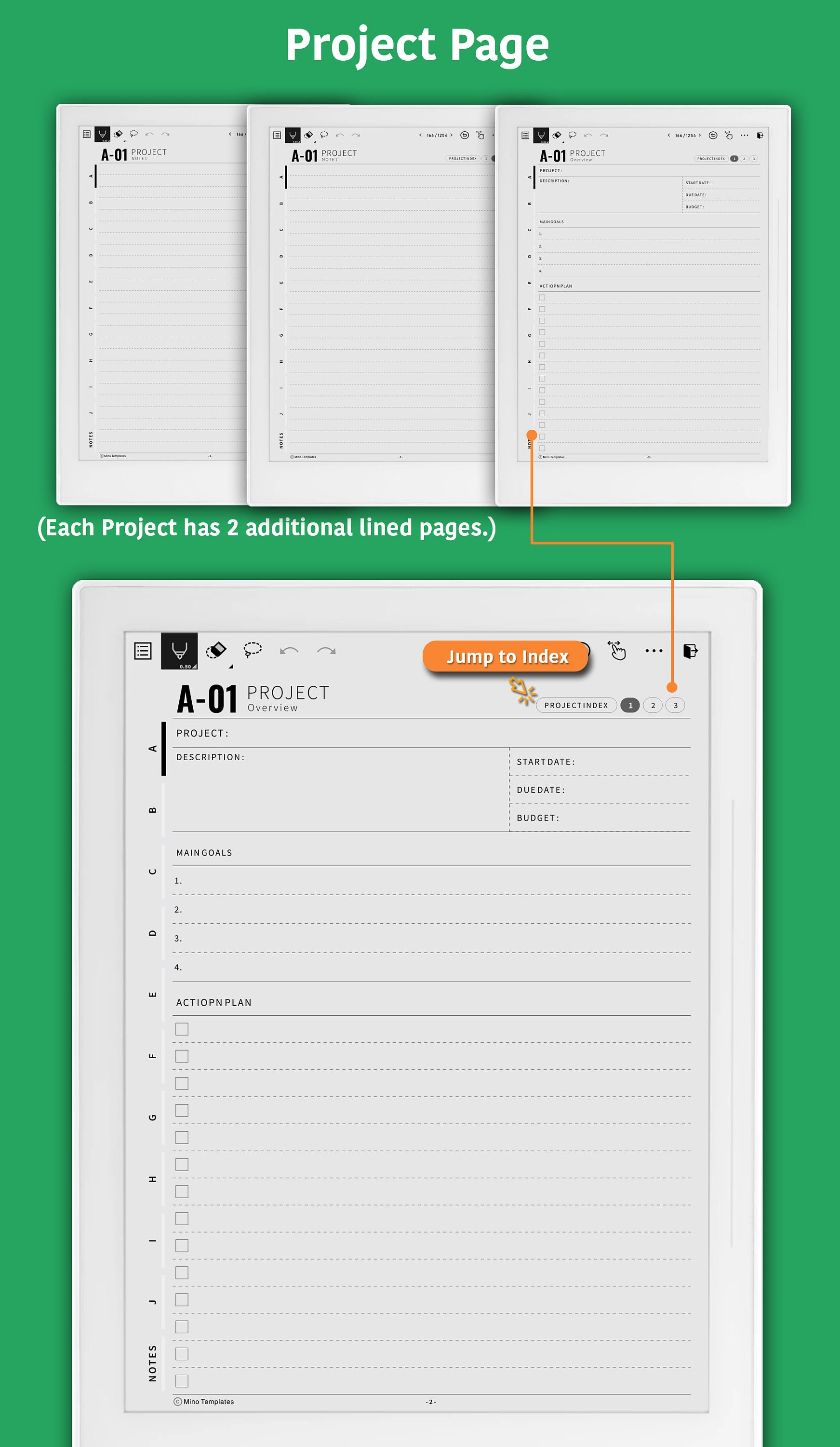 Digital Project Planner, Supernote A5X Templates, Instant Download S73 ...