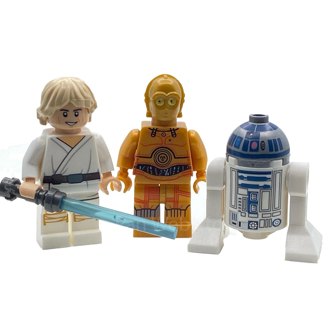 Luke Skywalker Minifigure Droid Set Star Wars Custom Mini-figures C3P0 ...