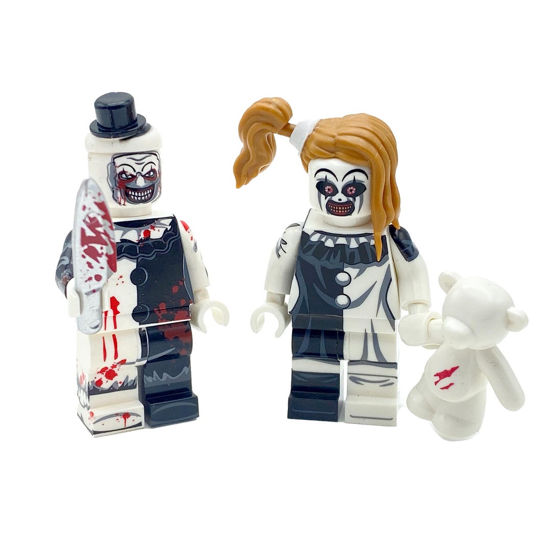 Terrifier Minifigure Horror Clown Art With the Pale Girl Duo Horror ...