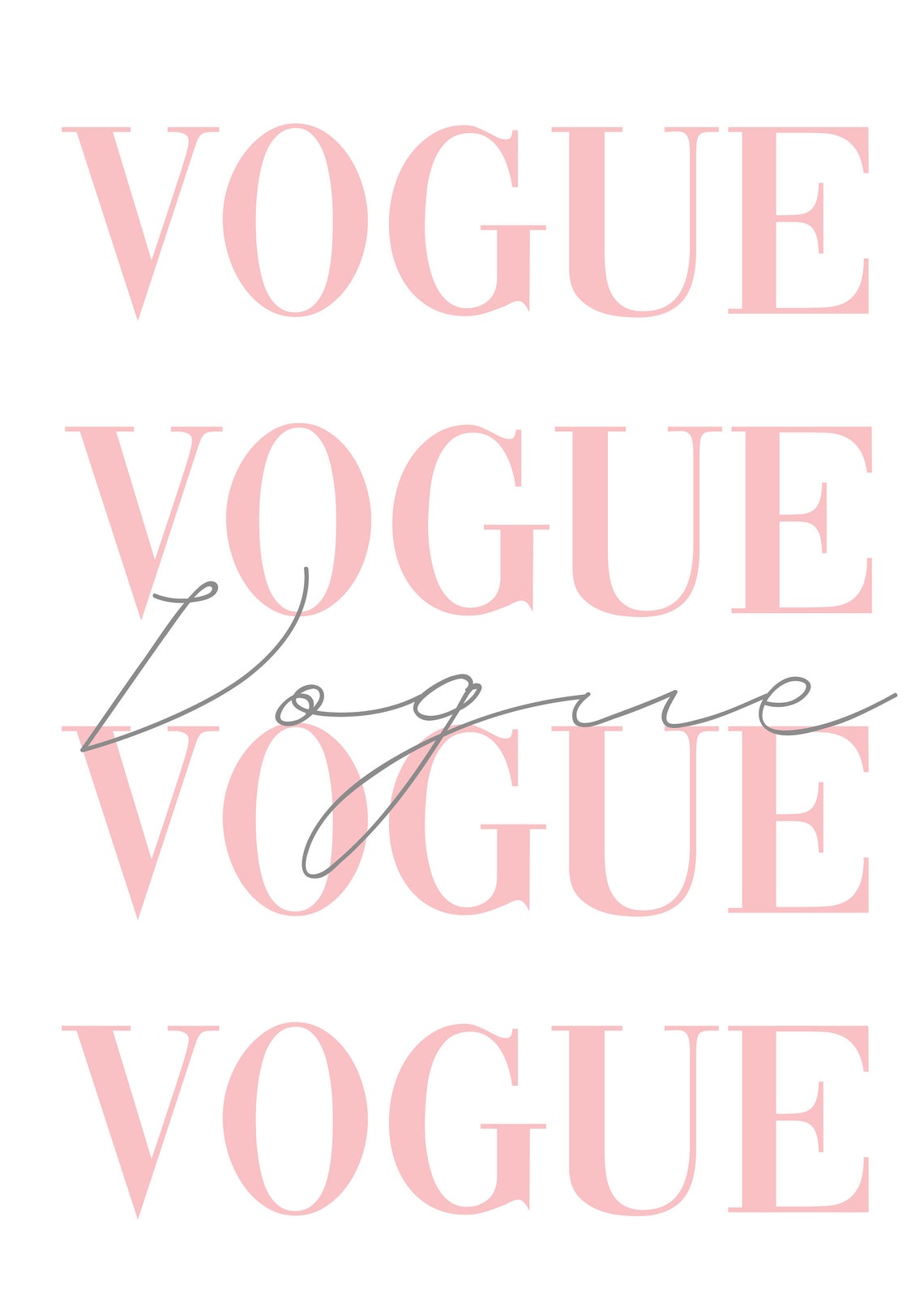 Stampa Vogue Rosa Pink Fashion Art Vogue Fashion Prints | Etsy