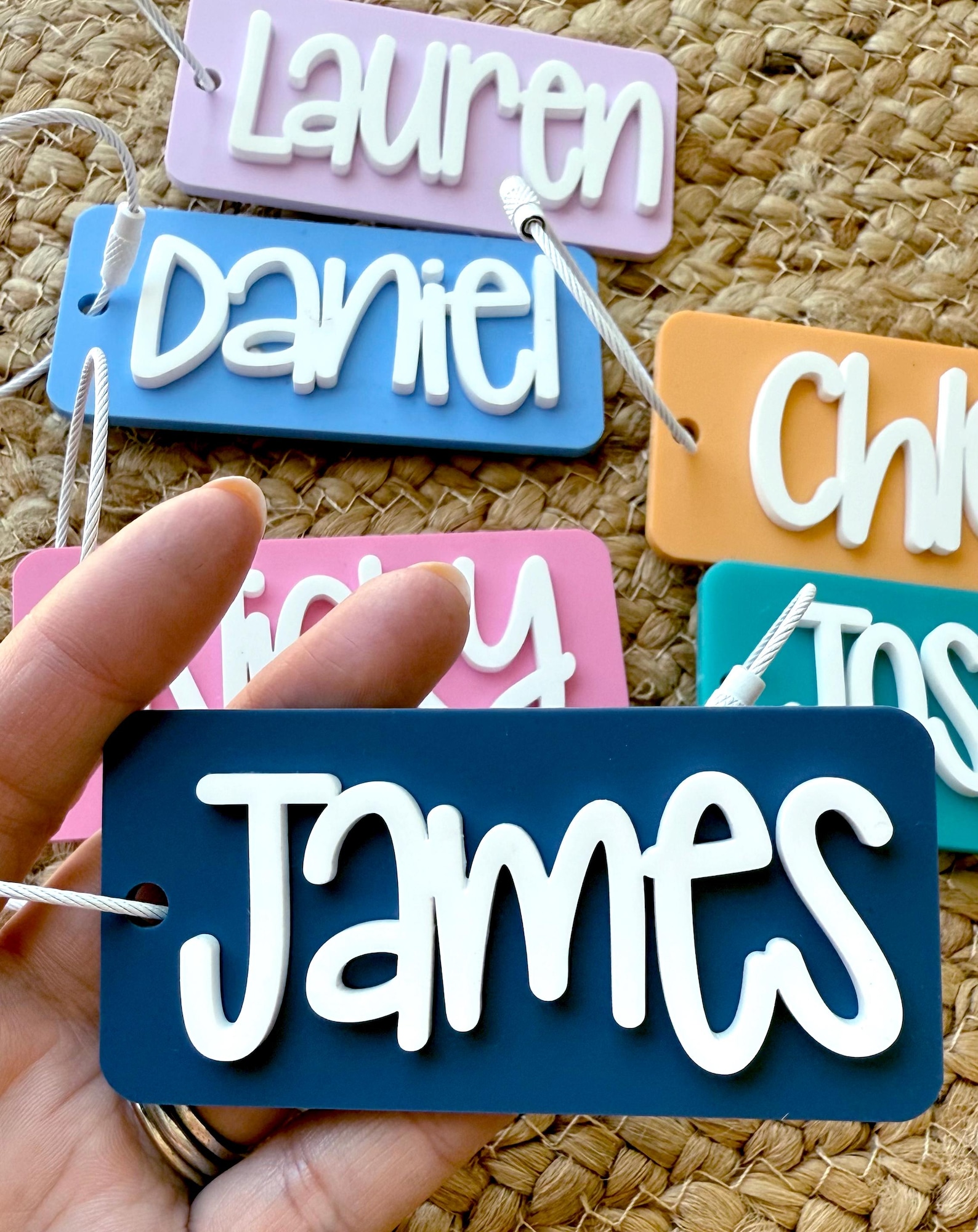 Personalized Retro Name Acrylic Keychain, Acrylic Name Tag, Backpack ...