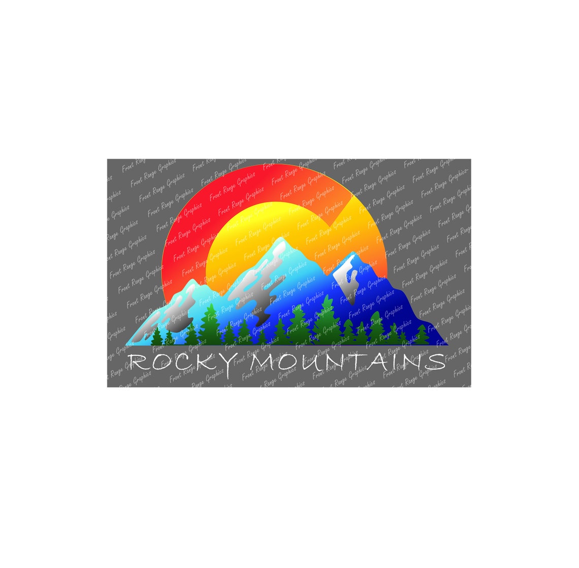 Rocky Mountains Colorado-C Mountain Digital Graphic-Instant Digital ...