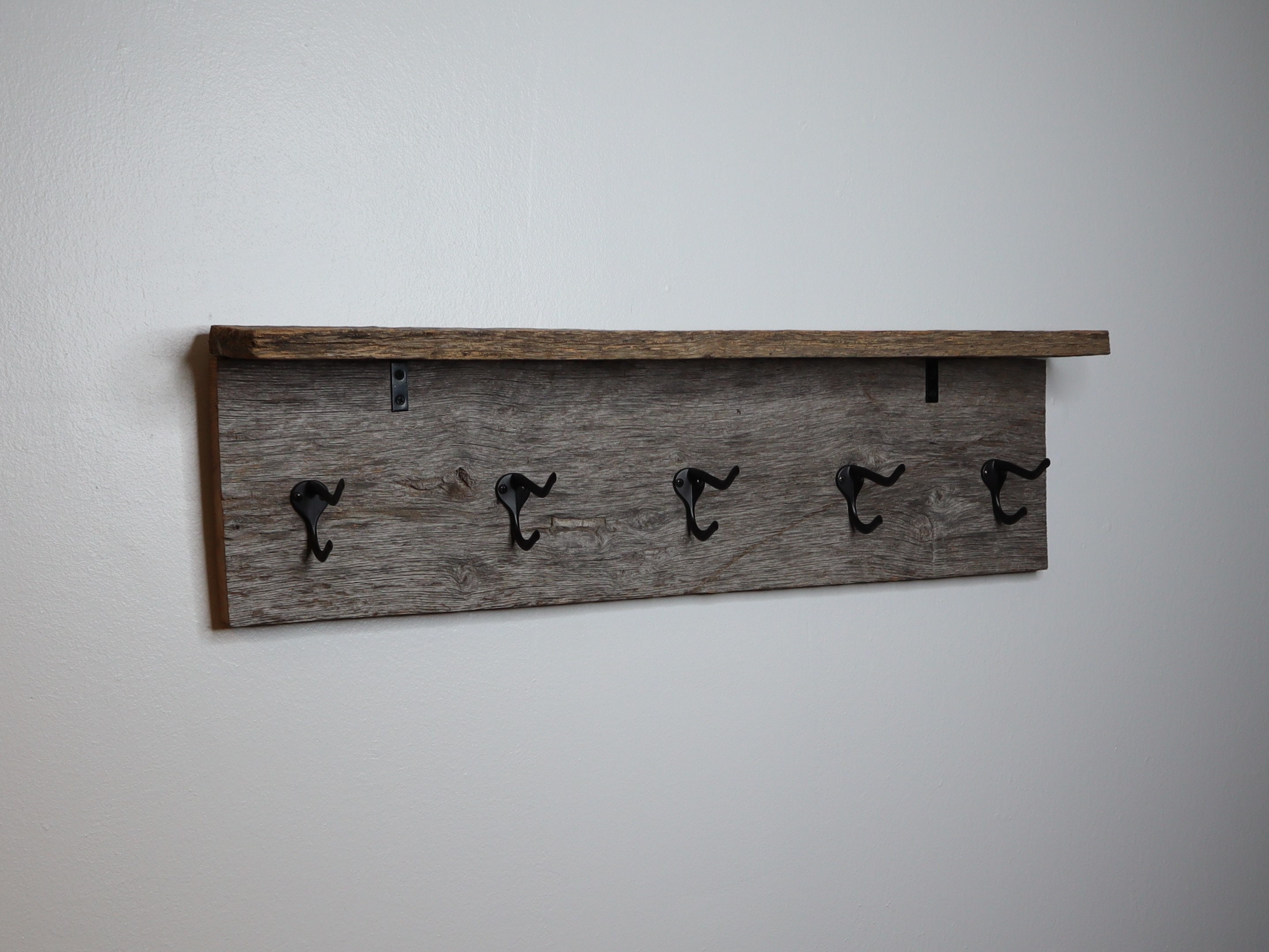 Rustic Coat Rack With Shelf Barnwood Coat Rack Shelf - Etsy