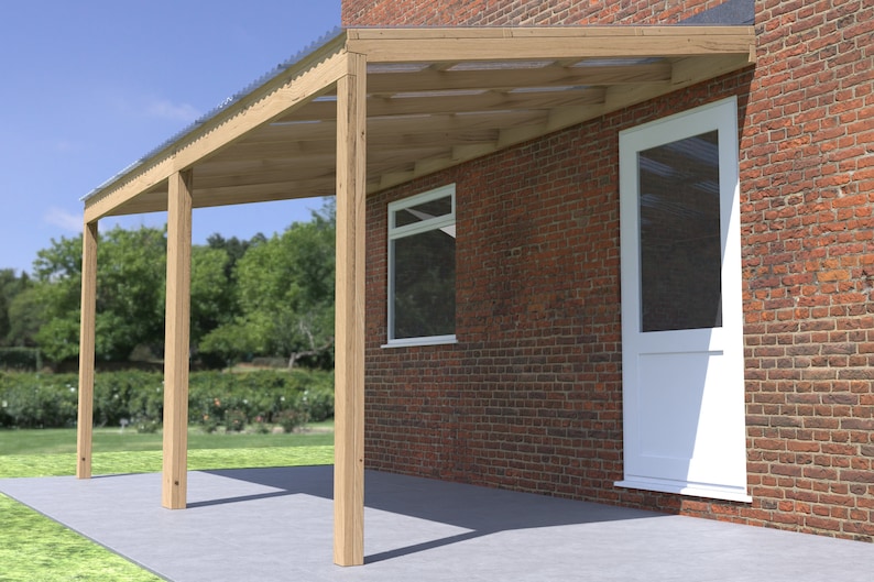 Wooden Garden Lean to Patio Shelter 2.4m X 4.8m build Plans Only No ...