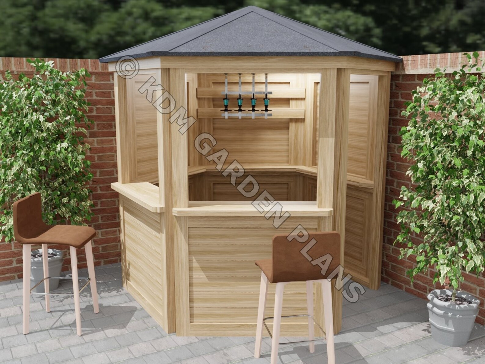 Hexagonal Garden Bar 2.4mx2.4m Cocktail Gin Tiki build Plans - Etsy UK