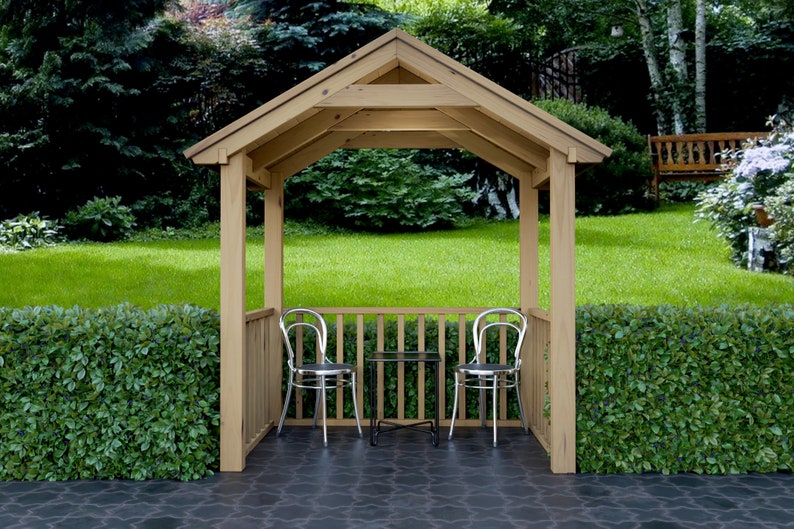 Plans for Wooden Garden Arbour Shelter 76" X 51" Pitched Shelter BBQ ...