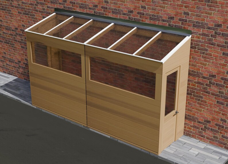 Plans for Wooden Narrow Covered Lean to Side of House Shelter 1.2m ...