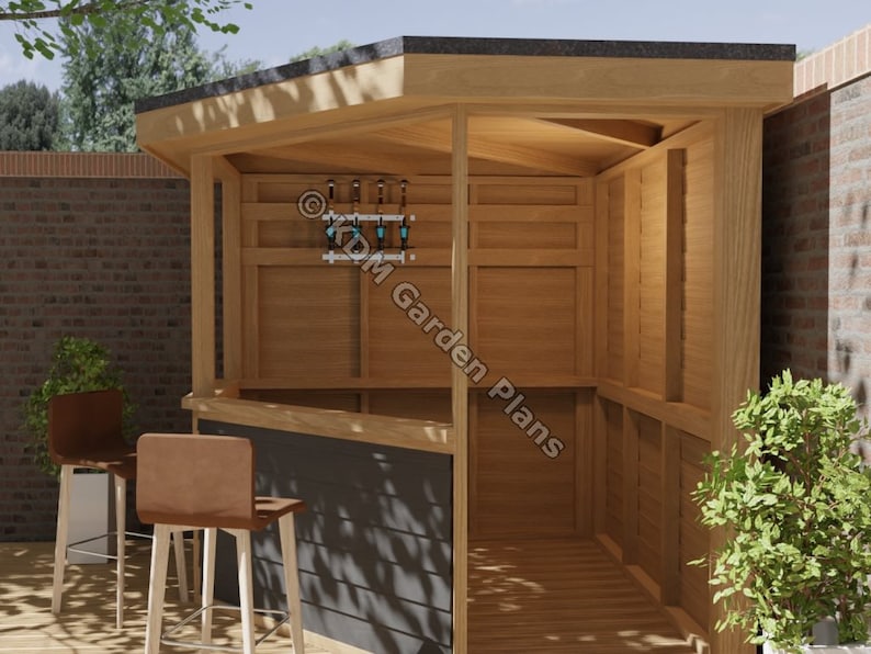 Plans for Wooden Octagonal Corner Garden Bar 2.1 X 2.1m Cocktail BBQ ...