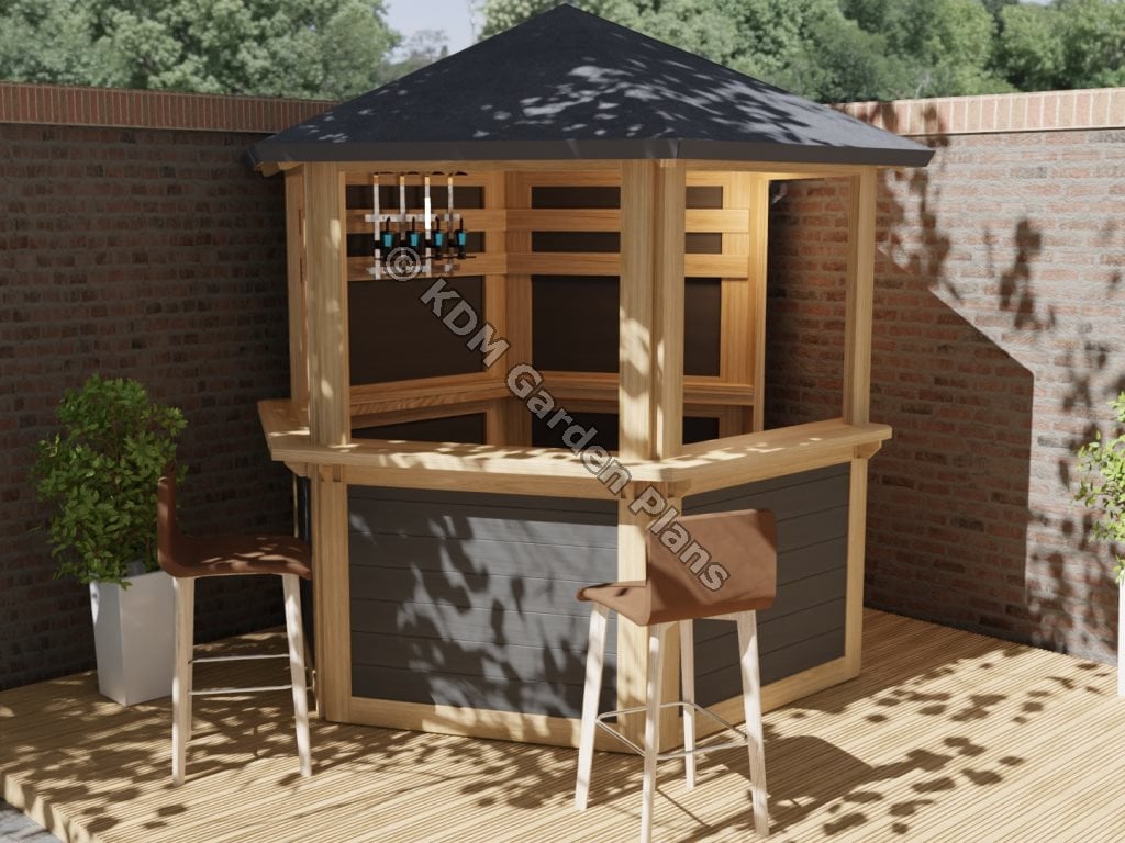 Hexagonal Garden Bar 2.4mx2.4m Cocktail Gin Tiki build Plans - Etsy UK