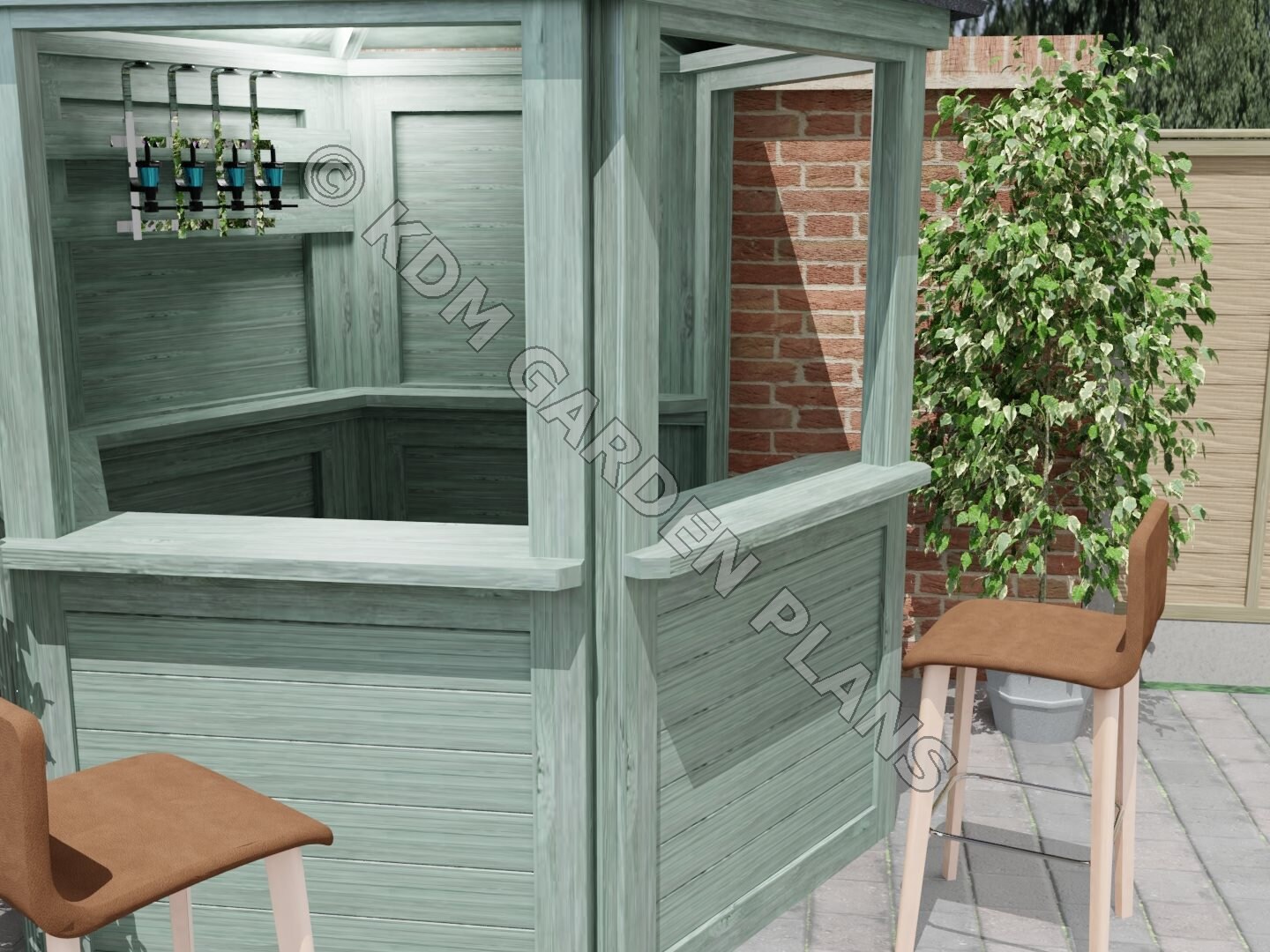 Hexagonal Garden Bar 2.4mx2.4m Cocktail Gin Tiki build Plans | Etsy UK