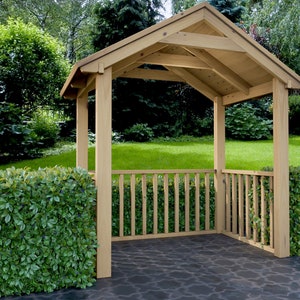 Plans for Wooden Garden Arbour Shelter 2m X 1.3m Pitched Shelter BBQ ...