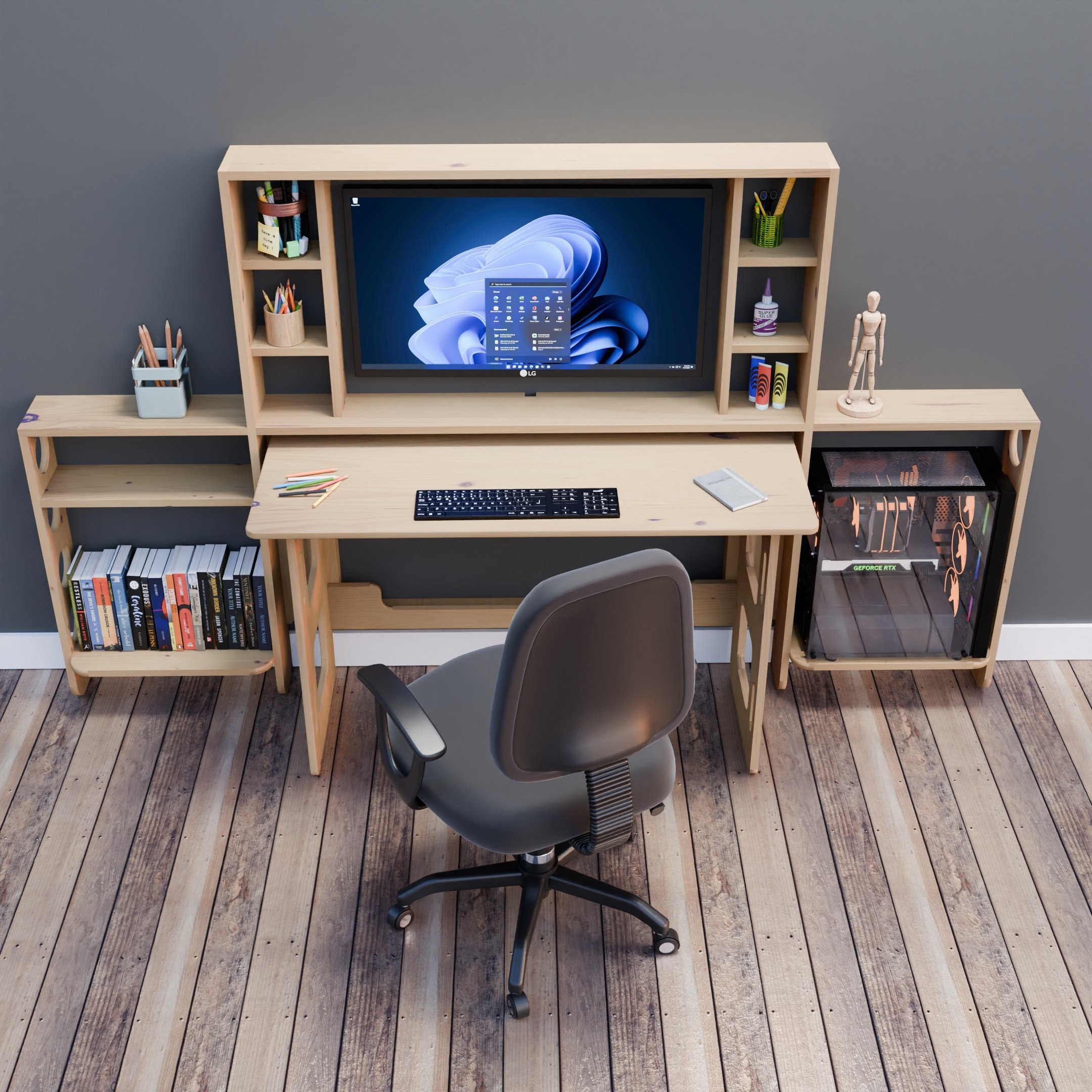 Hideaway pc desk store