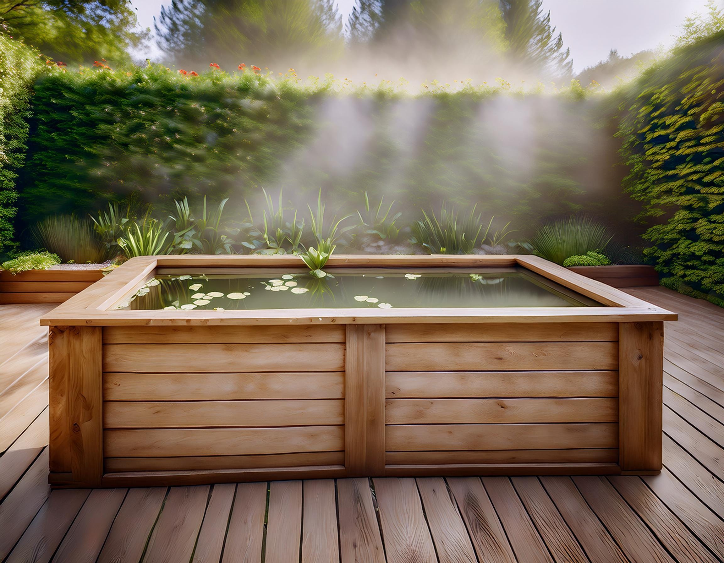 Plans for USA Version (inches) Raised Wooden Garden Pond 7ft 10" X 7ft ...