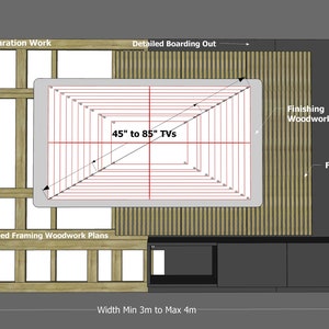 Plans for Media Wall Step by Step Plans 45" to 85" Tv DIY Digital ...