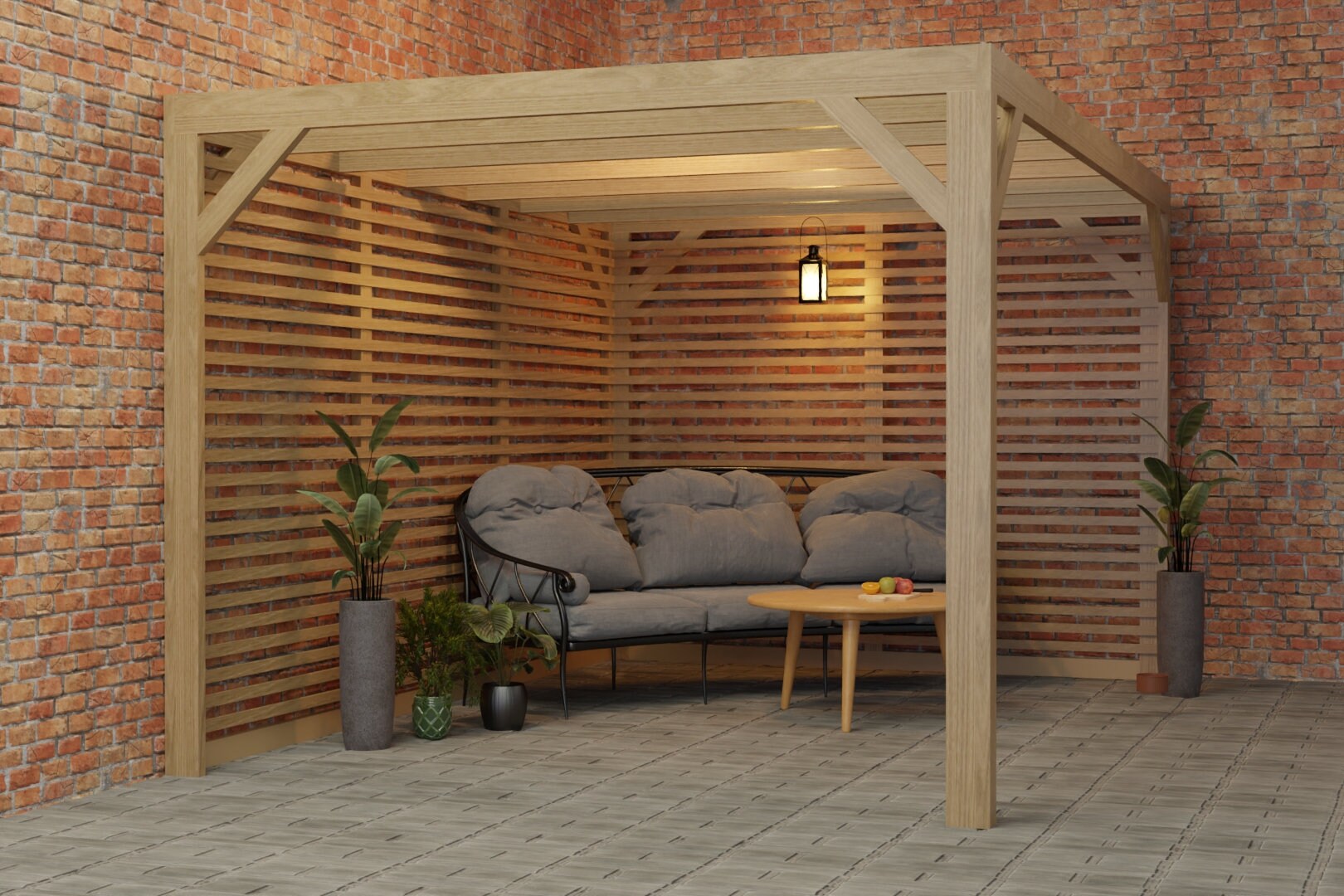 Wooden Garden Modern Slatted Pergola 3mx4.25m DIY build Plans - Etsy Canada