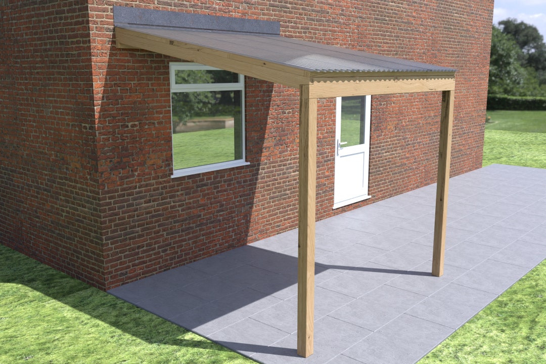 Plans for Wooden Garden Lean to Patio Shelter 2.4m X 2.4m Digital ...