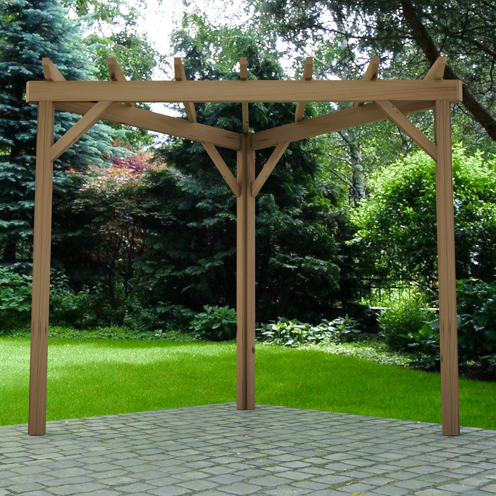Plans for Wooden Garden Corner Pergola 2.14x2.14m 7ftx7ft DIY Digital ...