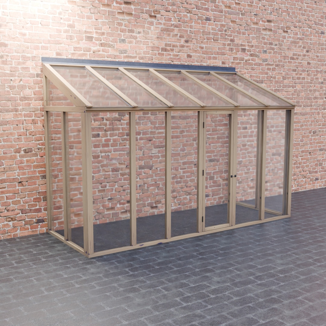 Plans for Large Modular Wooden Lean to Greenhouse 6 Bay Plan 12' 8" X 4 ...