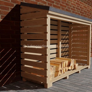 Plans for Garden Log or Firewood Store 1.8m X 0.6m X 1.45m DIY Digital ...