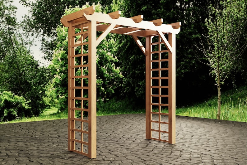 Plans pour arche de tonnelle de jardin en bois pour plantes grimpantes ...