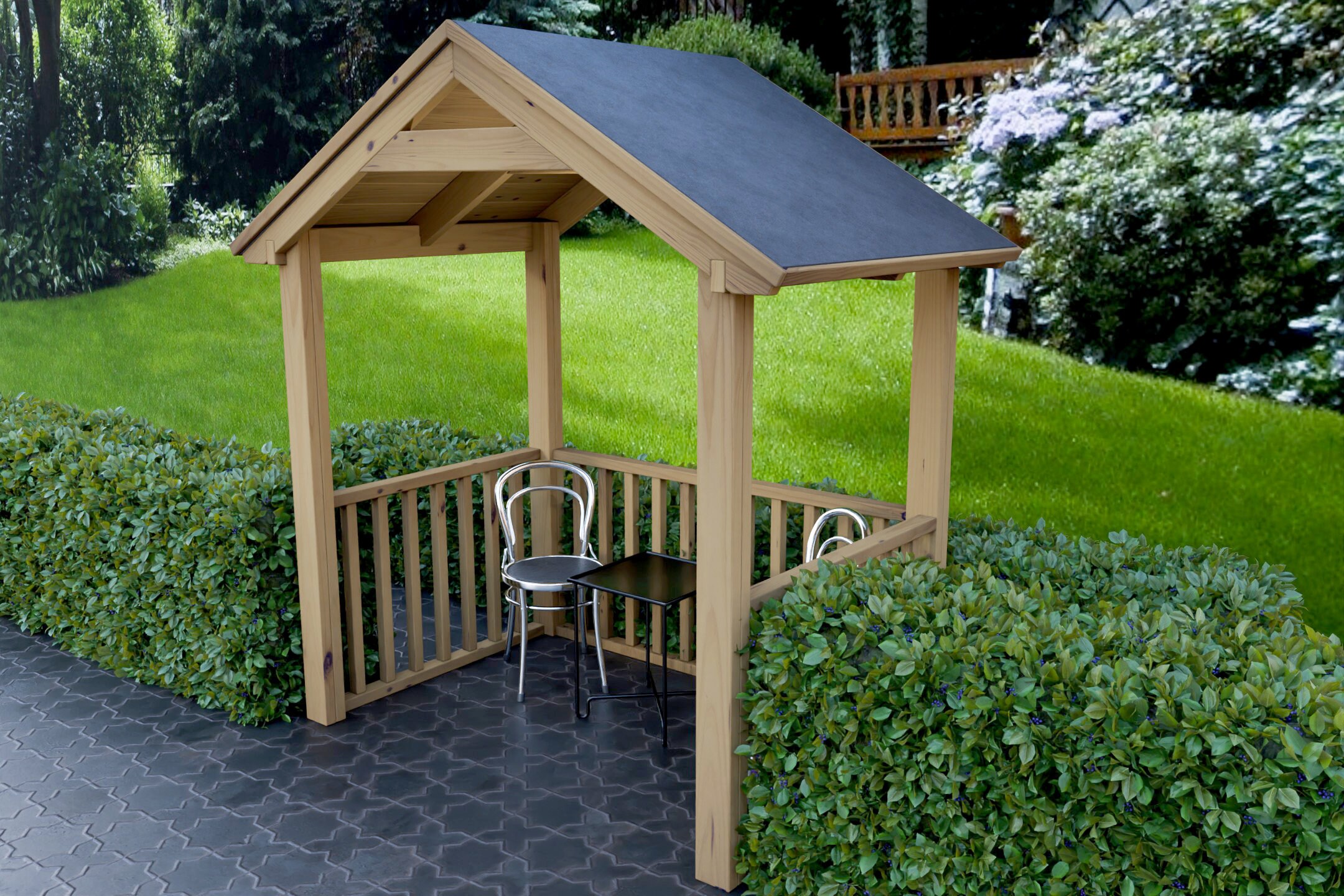 Plans for Wooden Garden Arbour Shelter 76" X 51" Pitched Shelter BBQ ...
