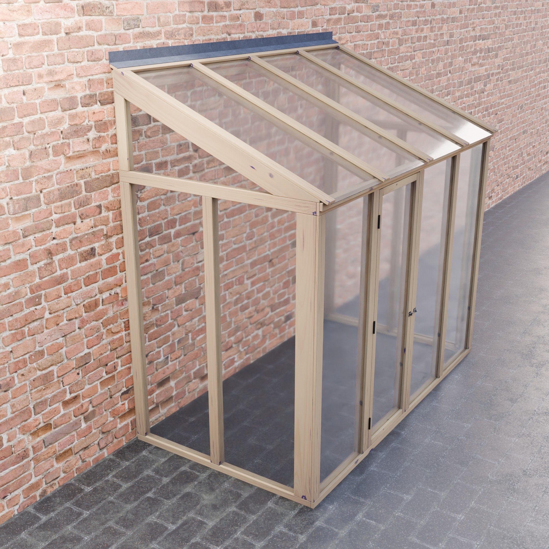 Plans for Medium Modular Wooden Lean to Greenhouse 4 Bay Plan 2.6m X 1 ...