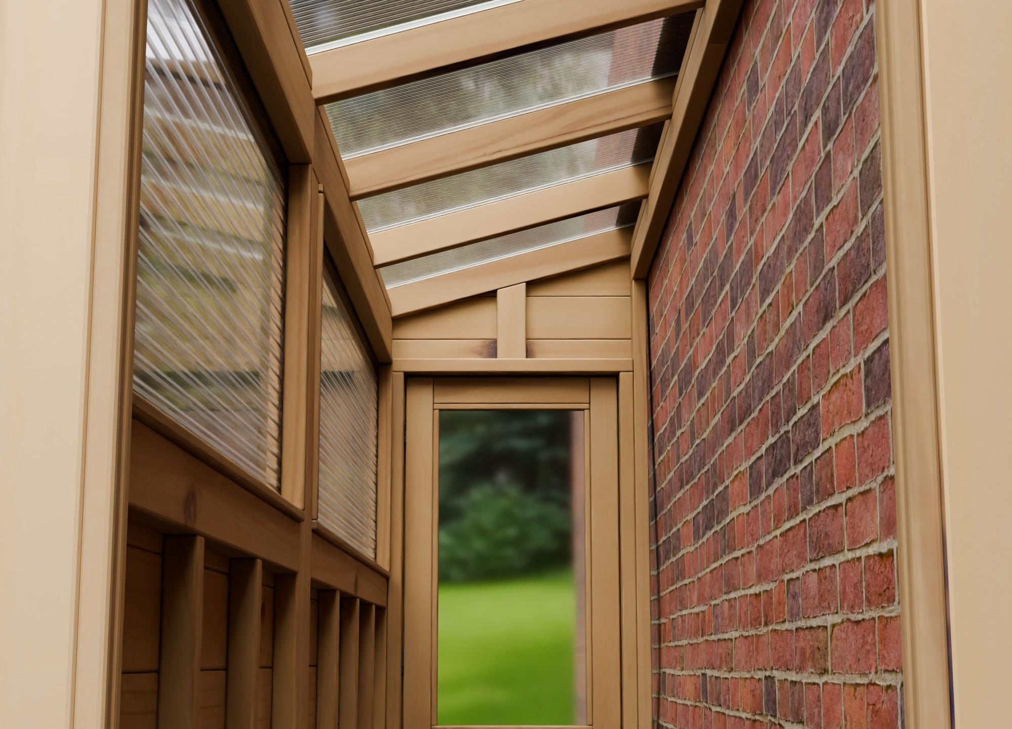Plans for Wooden Narrow Covered Lean to Side of House Shelter 0.9m ...