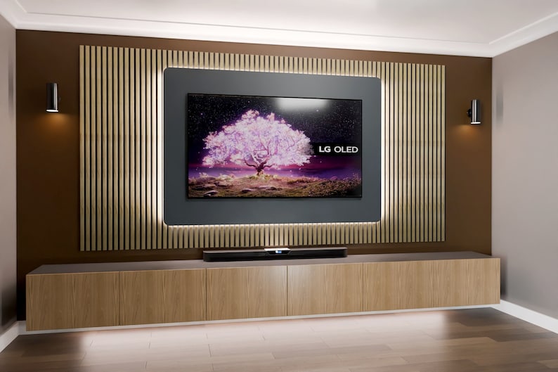 Plans for Media Wall Step by Step Plans 45" to 85" Tv DIY Digital ...