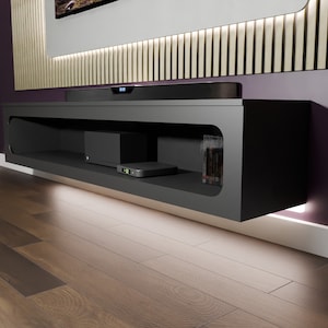 Plans for Floating Media Bench for Media Wall Step by Step Plans DIY ...